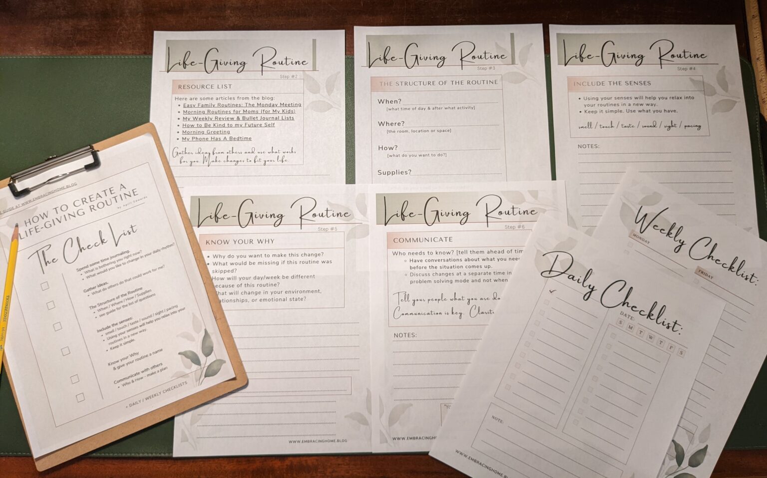Life-Giving Routines – Printable Guide – Embracing Home